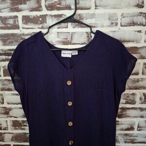 raya sun | Dresses | Raya Sun Small Summer Vacation Dress Blue Button ...